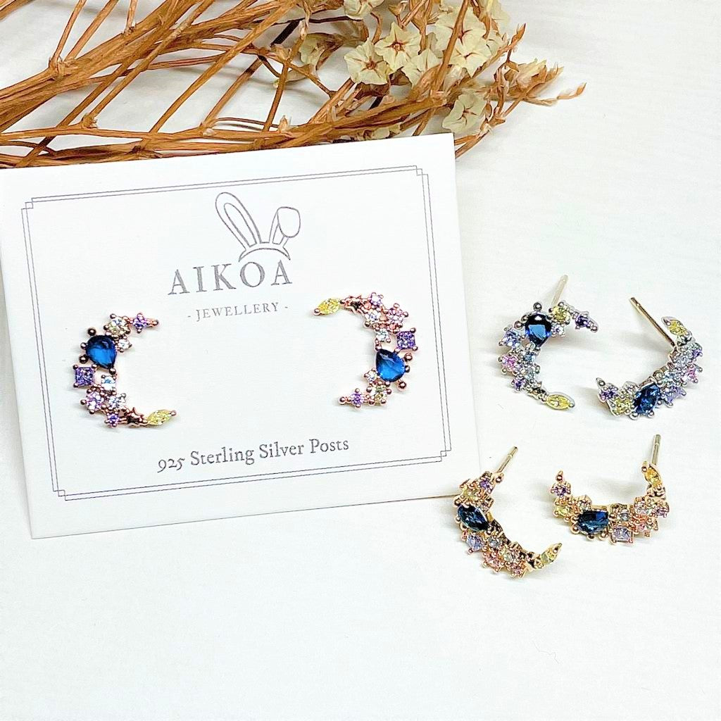 Aurora Moon Studs – AIKOA